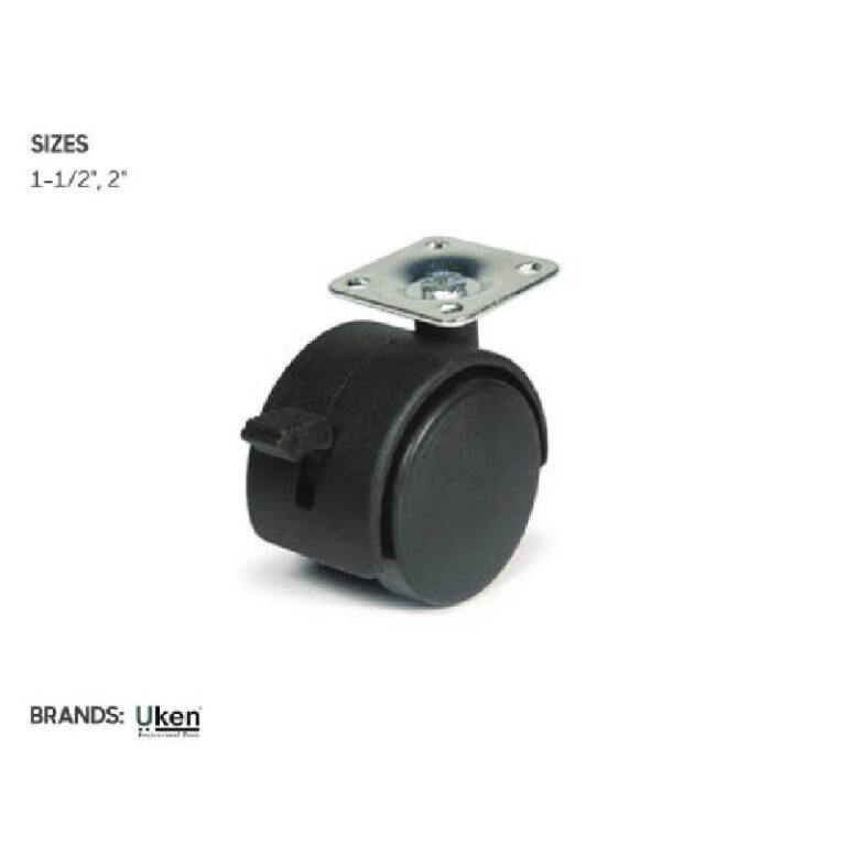 CASTER WHEEL- PLATE TYPE WITH BREAKE - PLANETECO